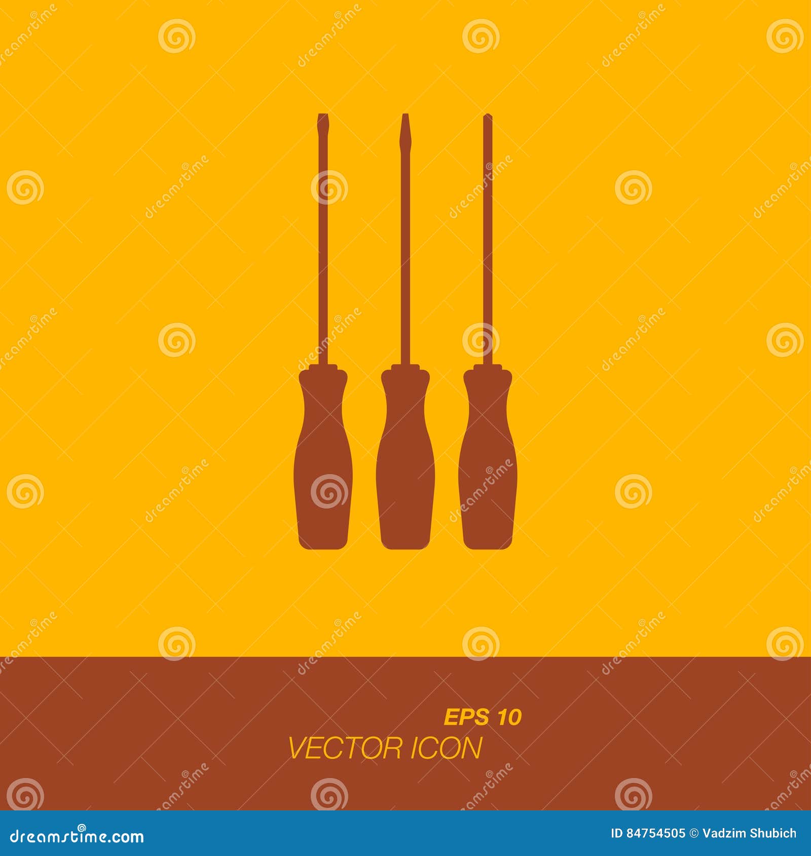 Silhouette Tools, Screwdriver Icon in Flat Style. Stock Illustration ...