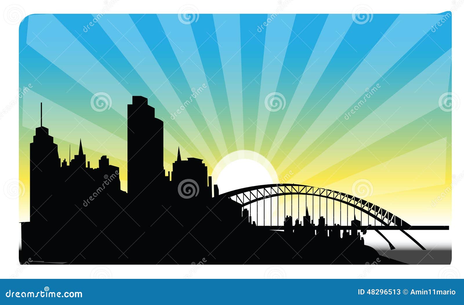 Silhouette of Town with Sunset Stock Vector - Illustration of landscape ...