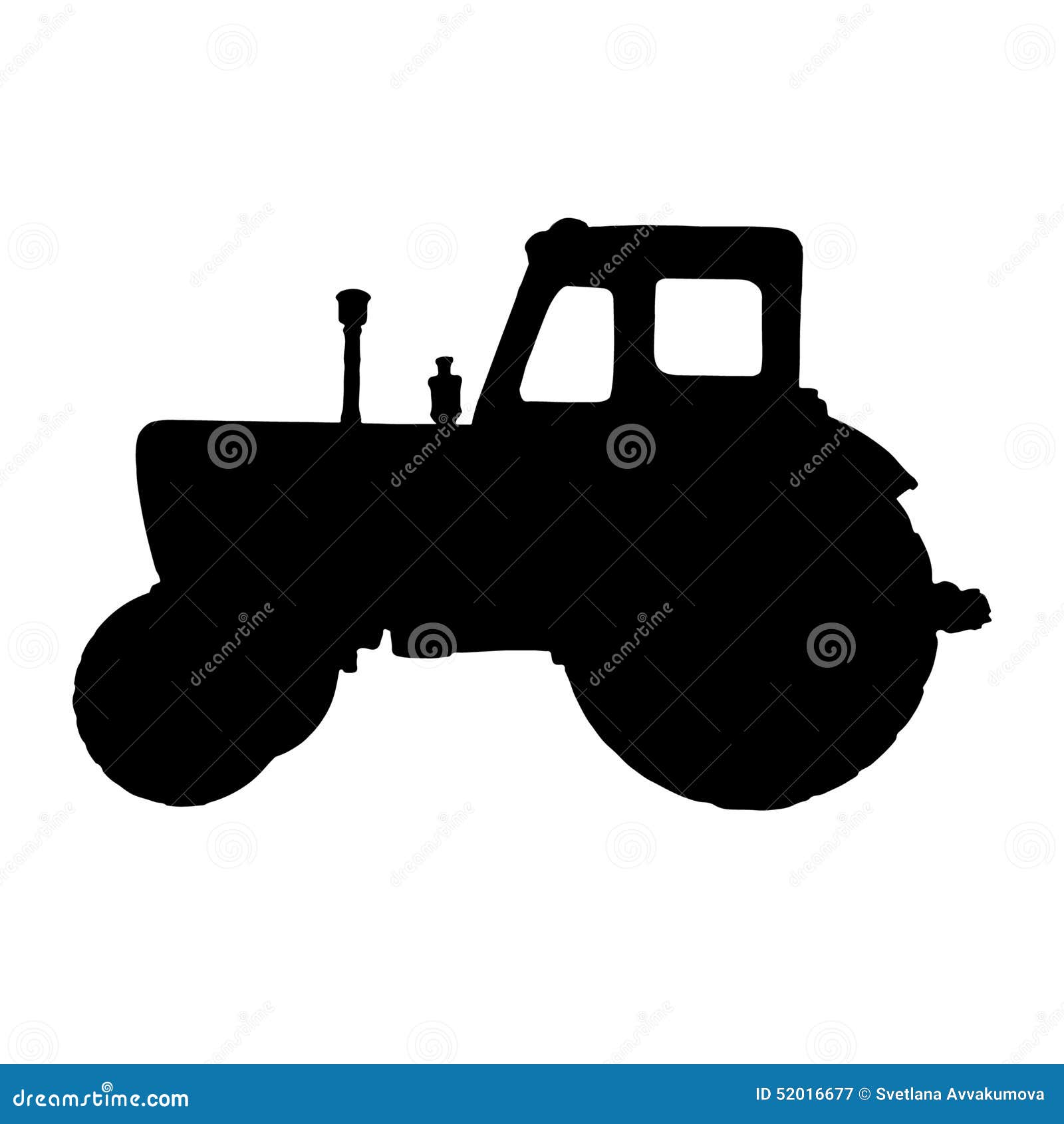 Tractor Silhouette On A White Background. Vector Illustration ...