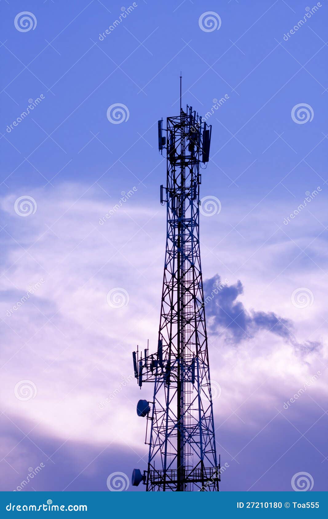 Silhouette Transmitter Tower Stock Photo - Image of electromagnetic ...