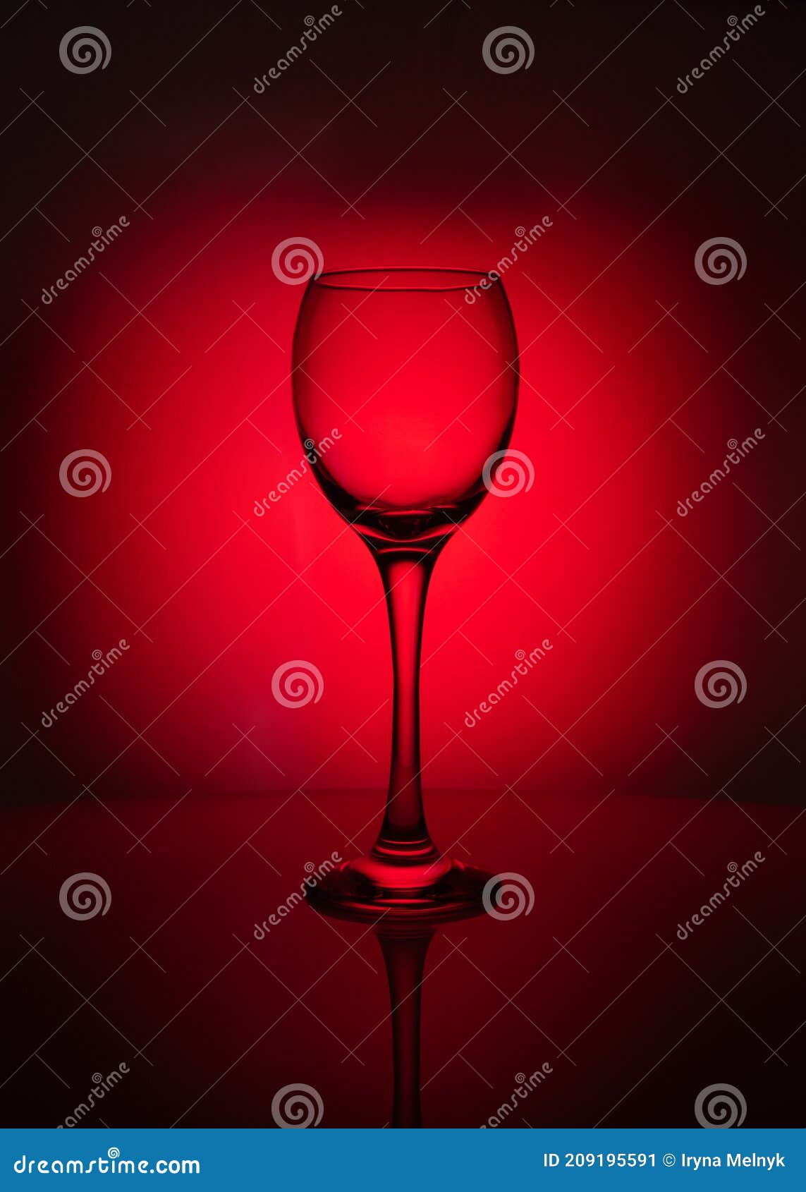 Silhouette of Transparent Glass on Red Background Stock Image - Image ...