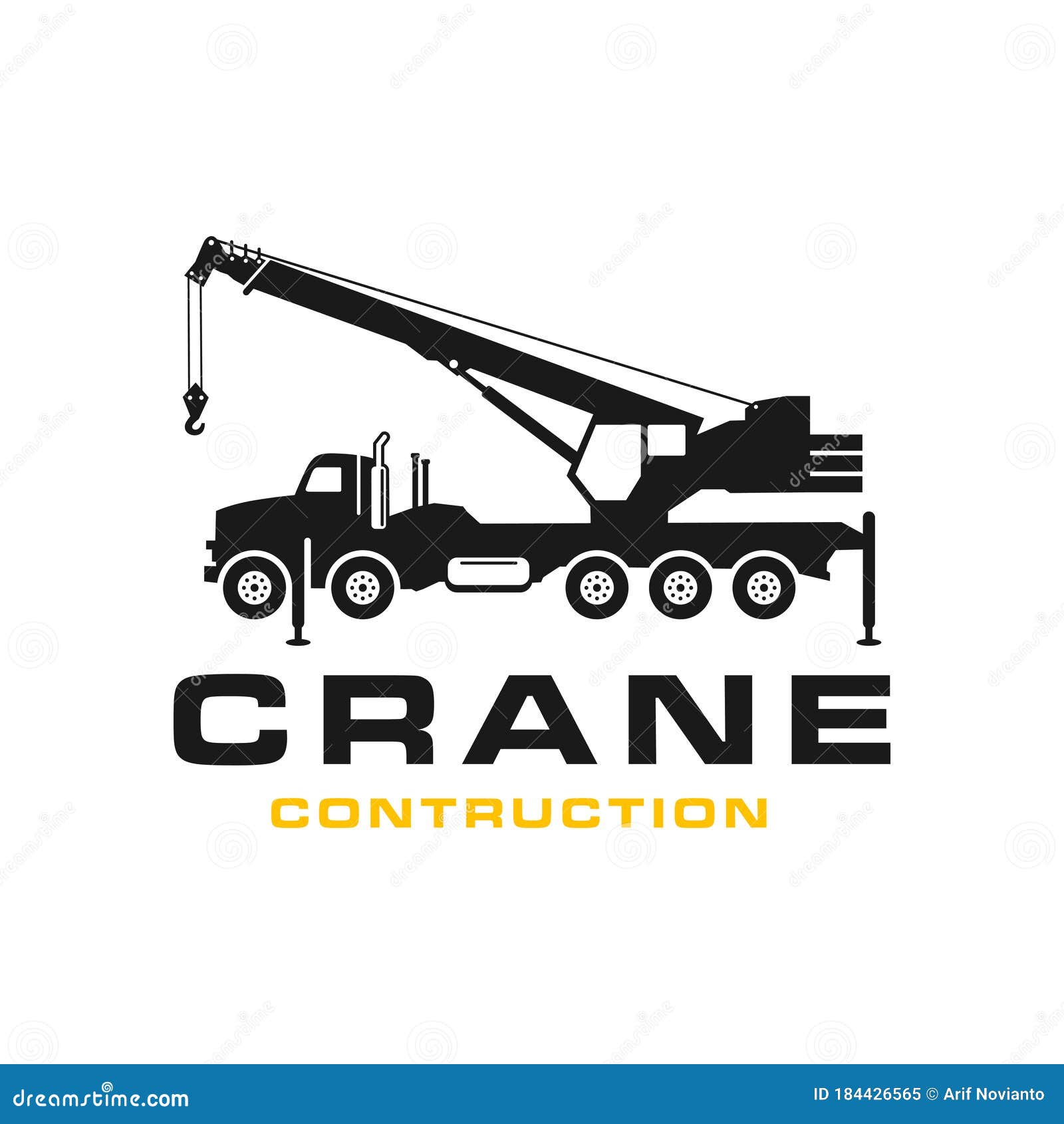 Crane Logo With Flat Design Cartoon Vector | CartoonDealer.com #162449995
