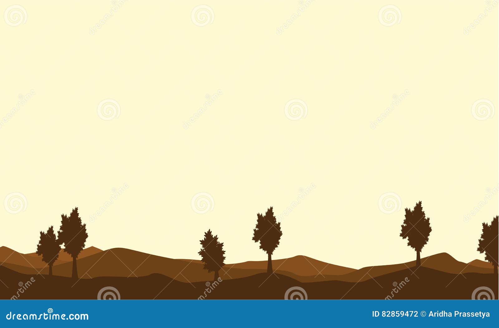 Silhouette of Tree on Brown Backgrounds Stock Vector - Illustration of ...