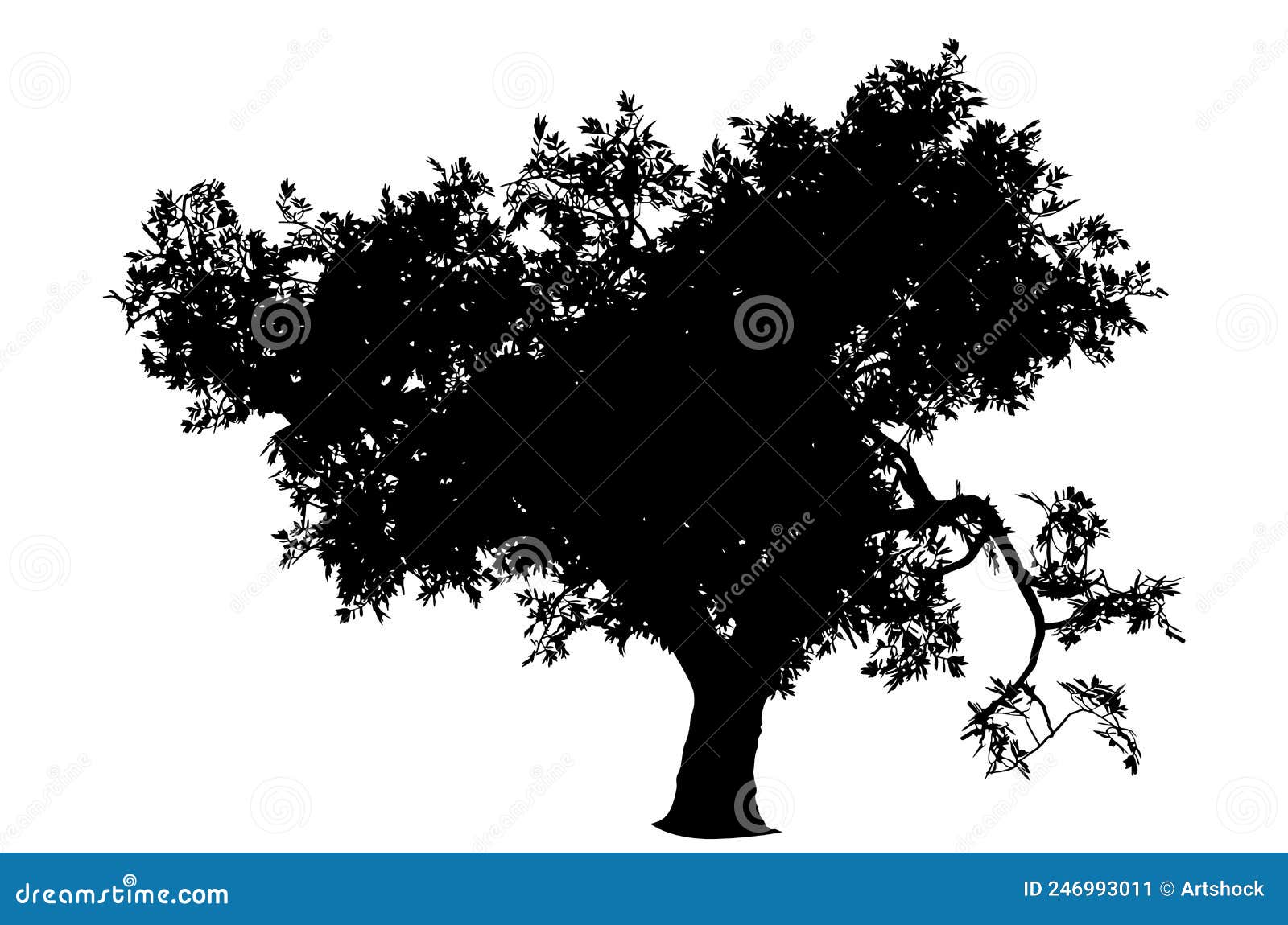 Silhouette of Tree with Leaves Stock Vector - Illustration of organic ...