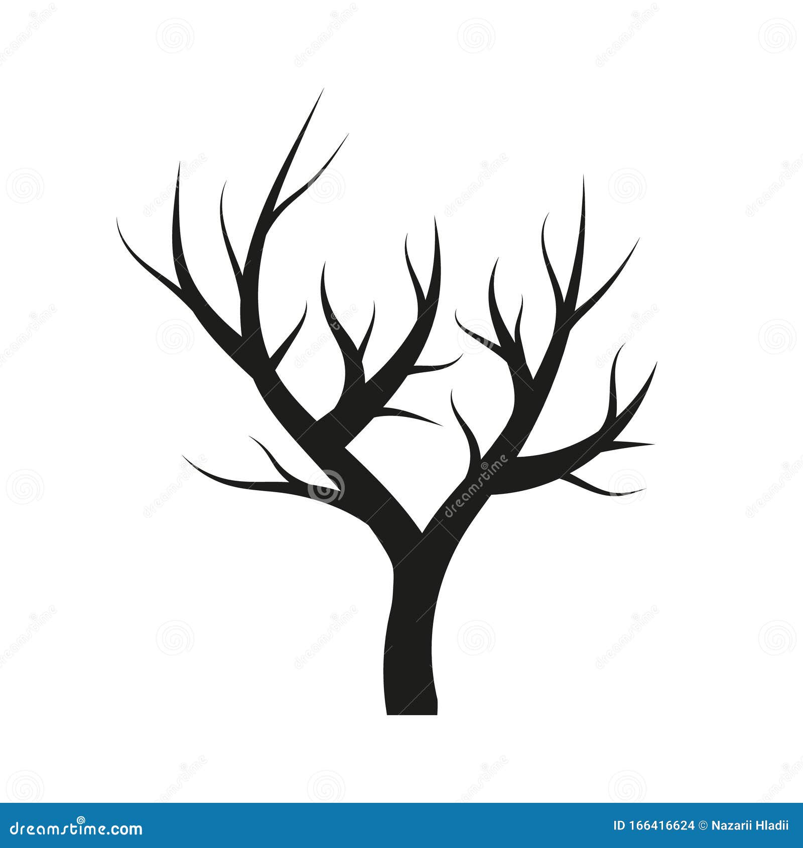Silhouette of Tree without Leaves, Vector Illustration. Isolated. Stock ... Silhouette of Tree without Leaves, Vector Illustration. Isolated. Stock ...