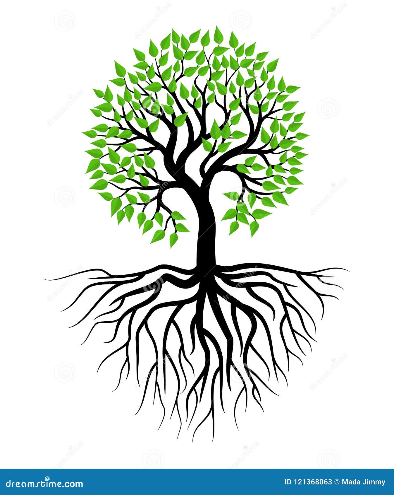 Tree And Root Illustration Vector Stock Image Illustration Of Leaf Nature 121368063