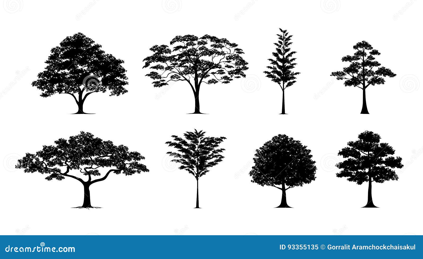 Silhouette tree set stock vector. Illustration of nature - 93355135 Silhouette tree set stock vector. Illustration of nature - 93355135