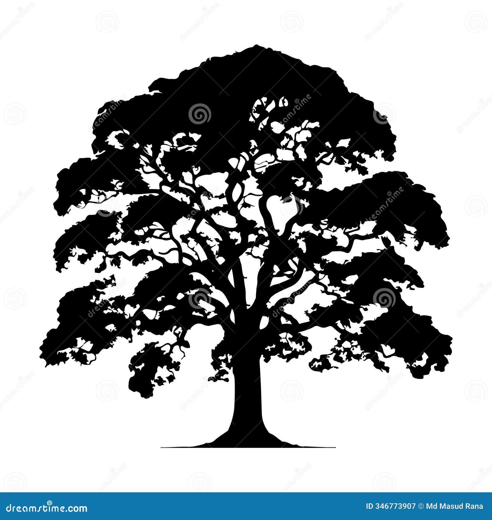 A Silhouette Tree Vector File (Editable). Stock Vector - Illustration ...