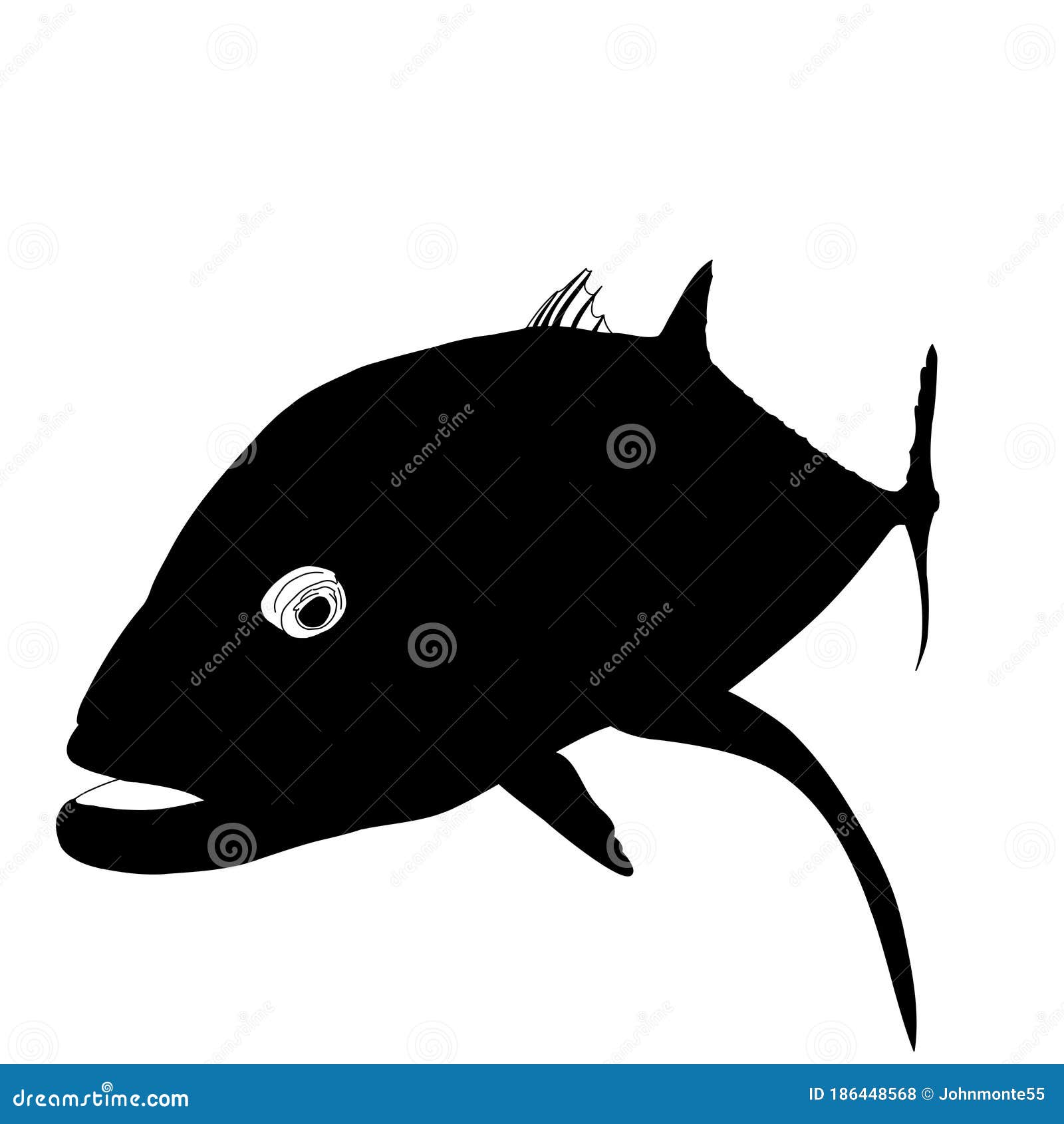A Silhouette Of A Trevally Fish In A Blue Circle Logo Cartoon Vector ...