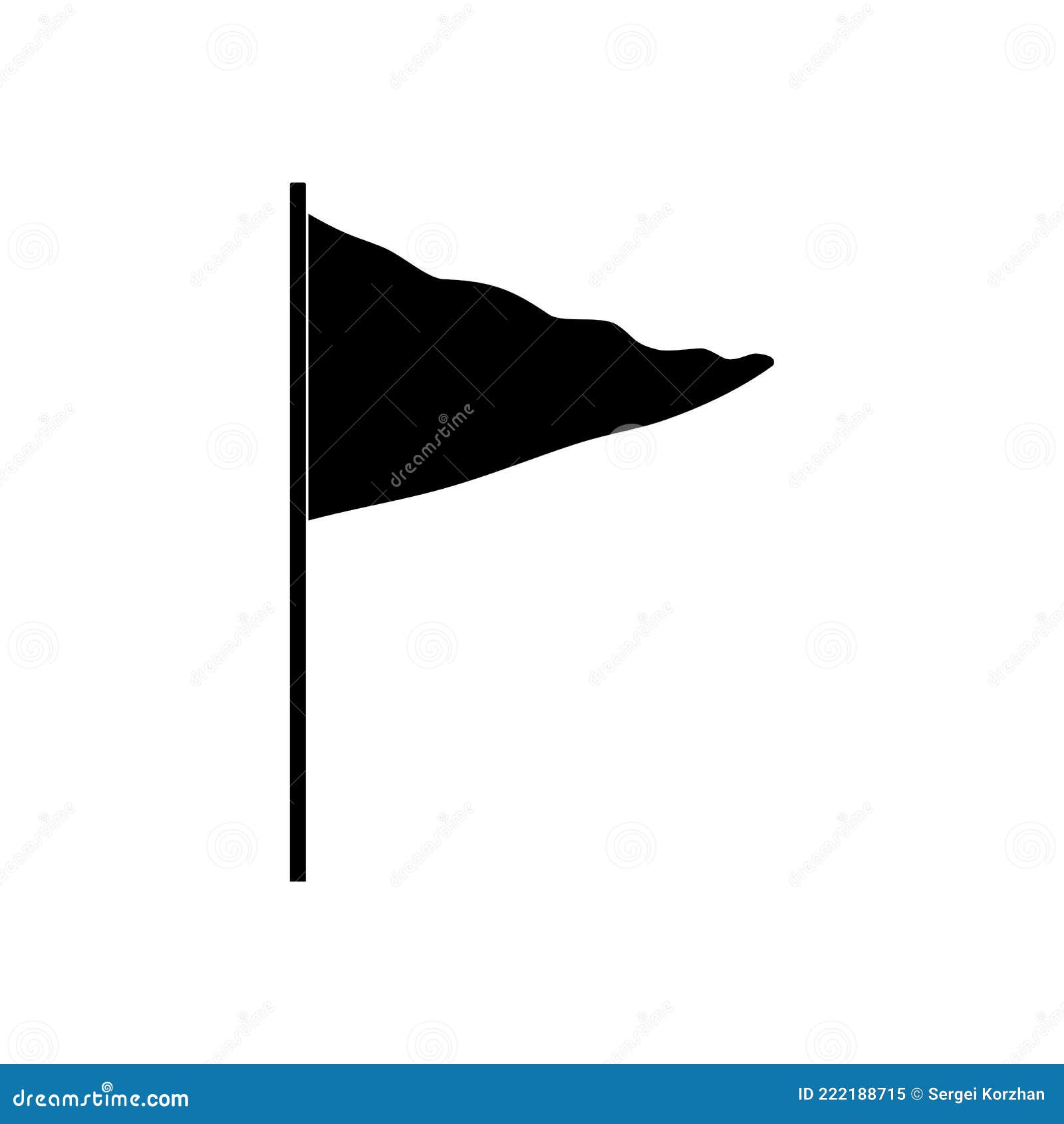 The Silhouette of the Triangular Flag is Black on a White Background ...