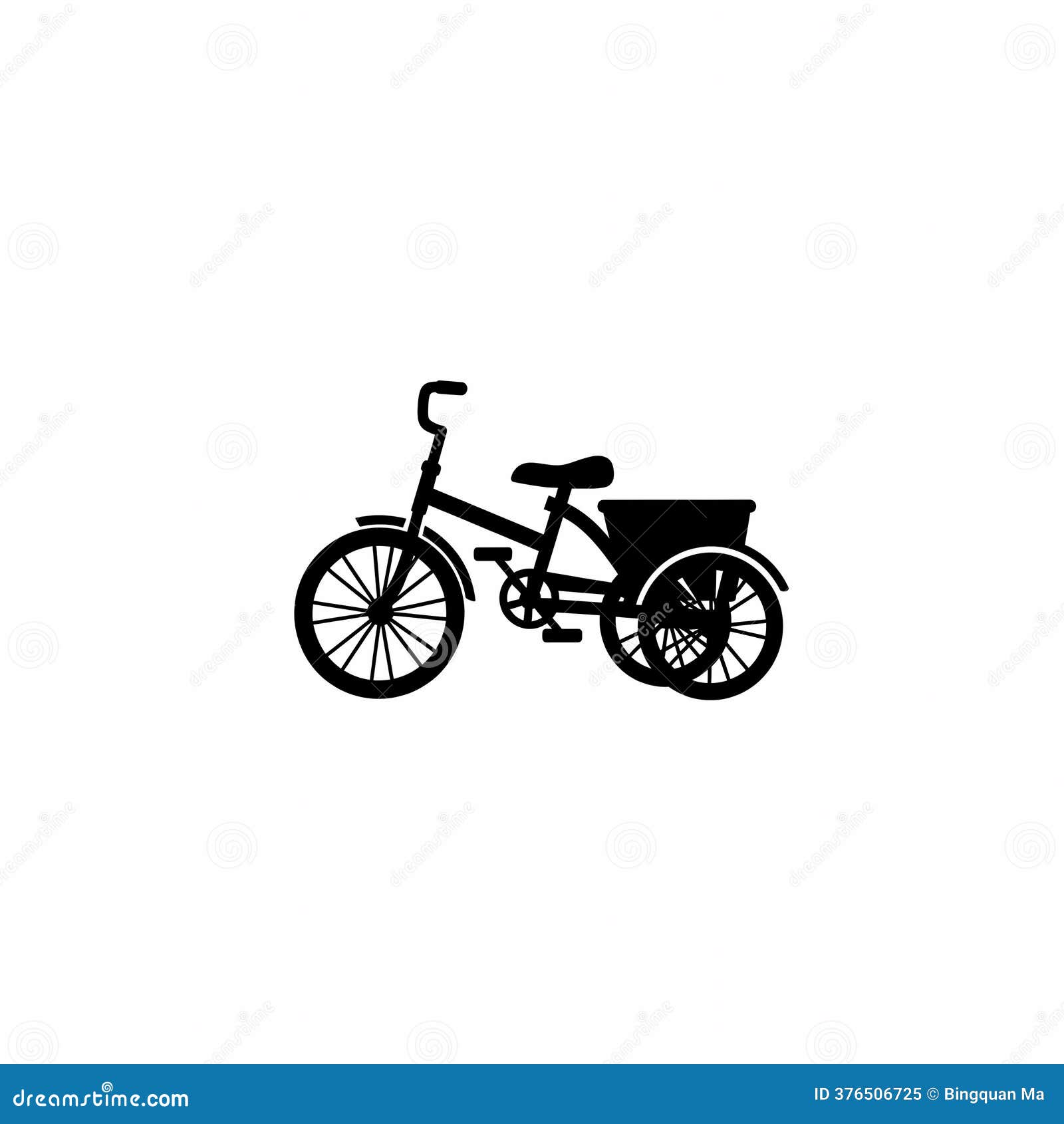 Tricycle Rear View Silhouette Vector Illustration | CartoonDealer.com ...