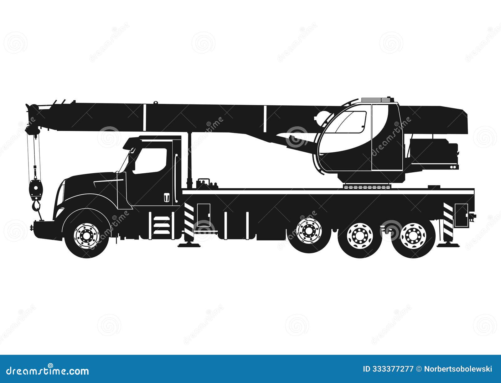 Silhouette of a Truck-mounted Crane. Side View Stock Illustration ...