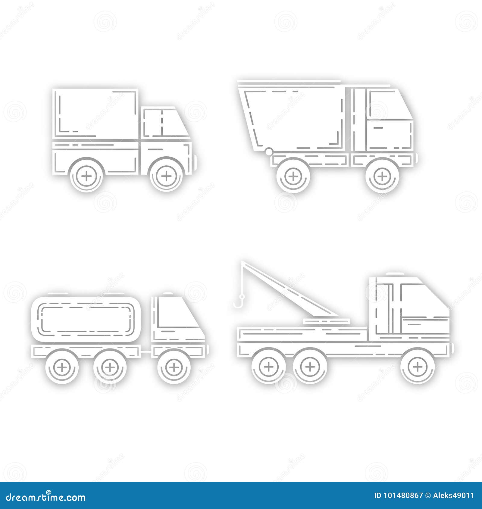 Silhouette of a Truck with a Shadow - Vector Stock Vector ...