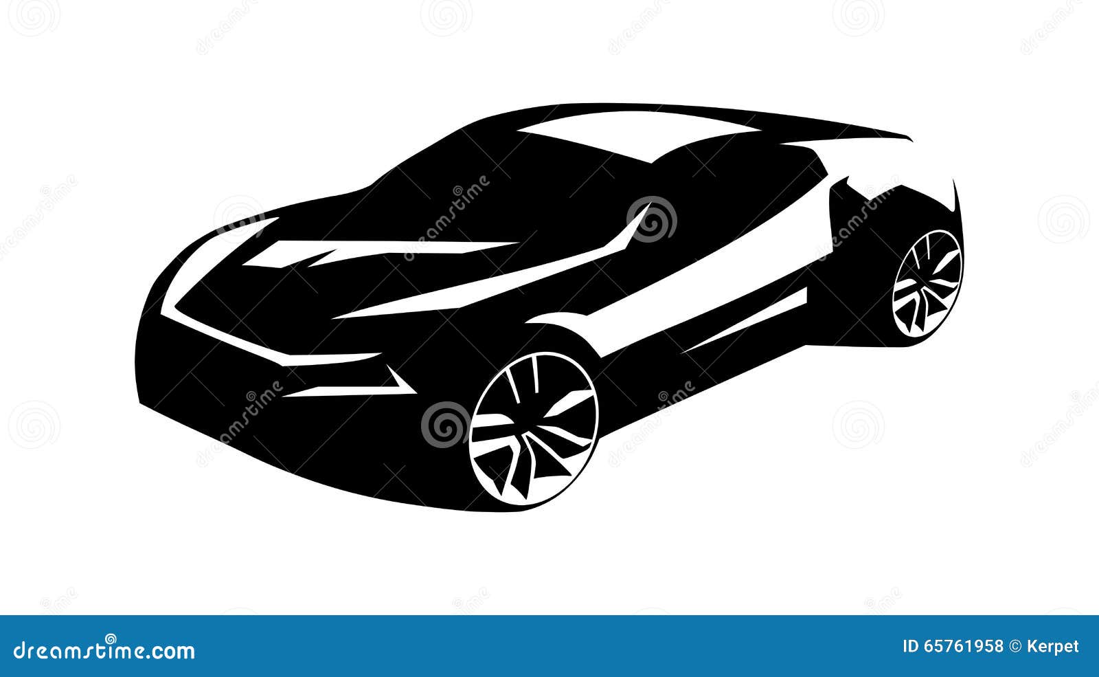 Silhouette Tuning Car Vector Illustration | CartoonDealer.com #44122280