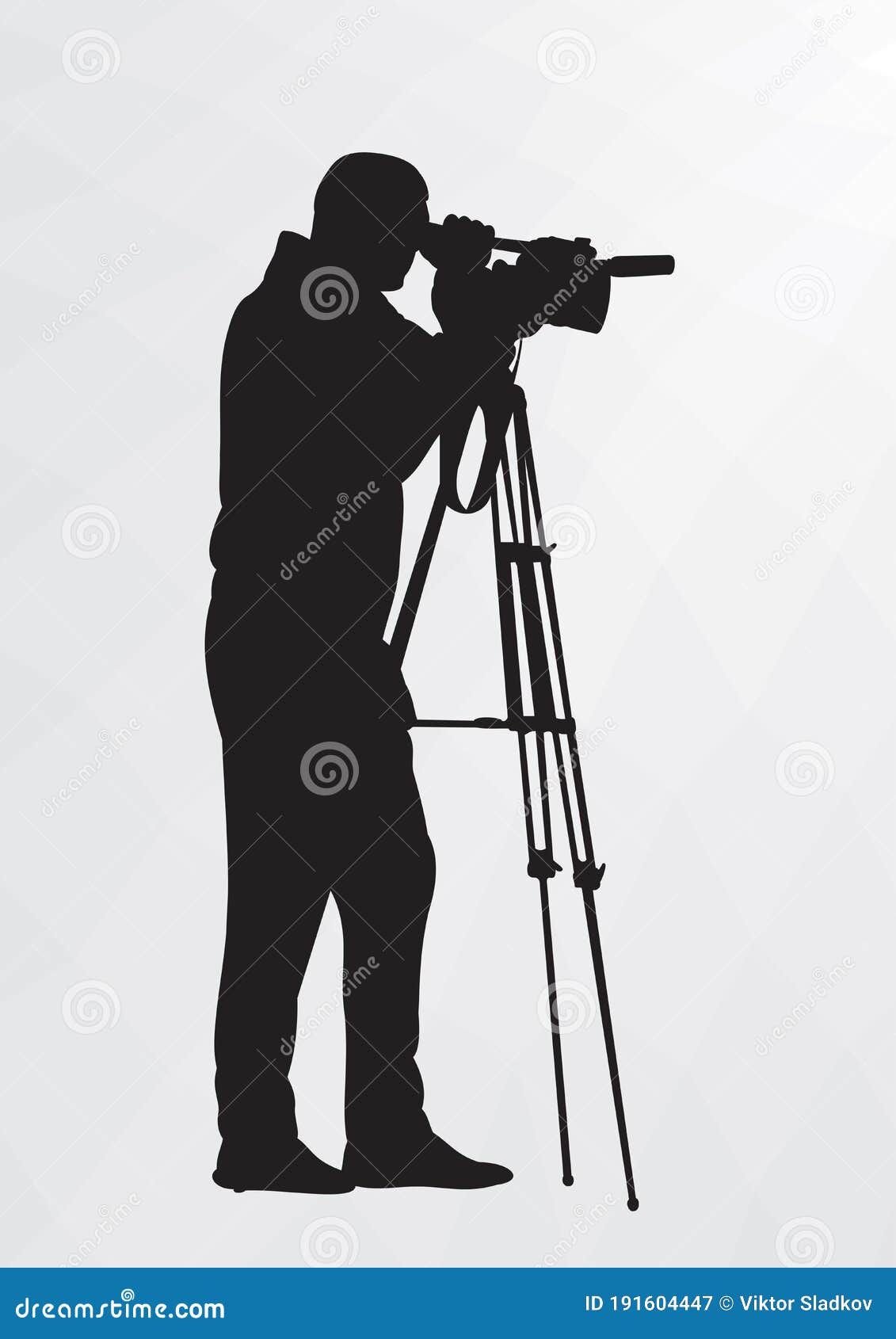 Cameraman And Camera On Sliders Of Tracking Dolly System. Professional ...