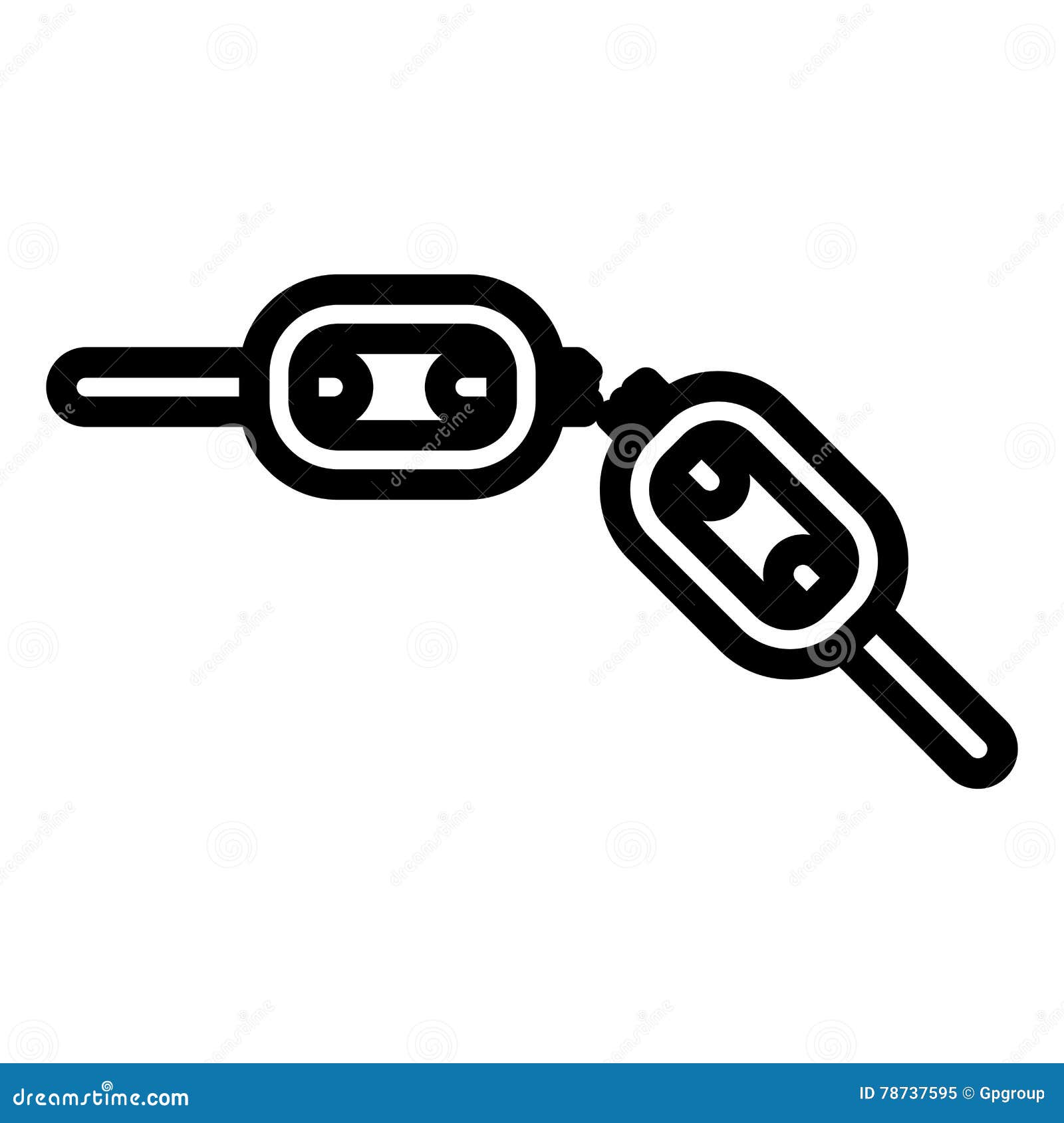 Silhouette of Two Chain Shackles Stock Vector - Illustration of steel ...