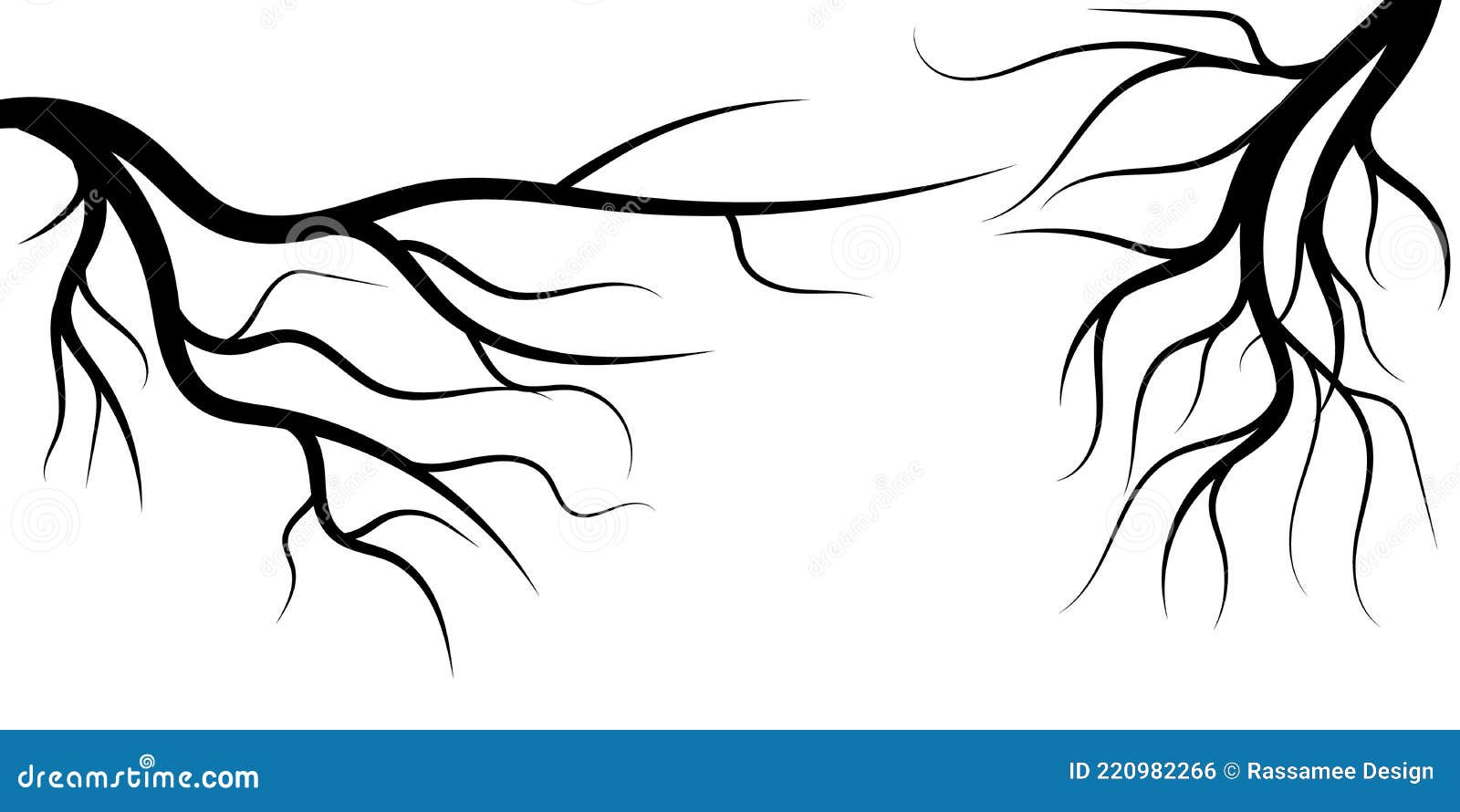 Silhouette of Two Creepy Branches of Dead Trees Stock Vector ...