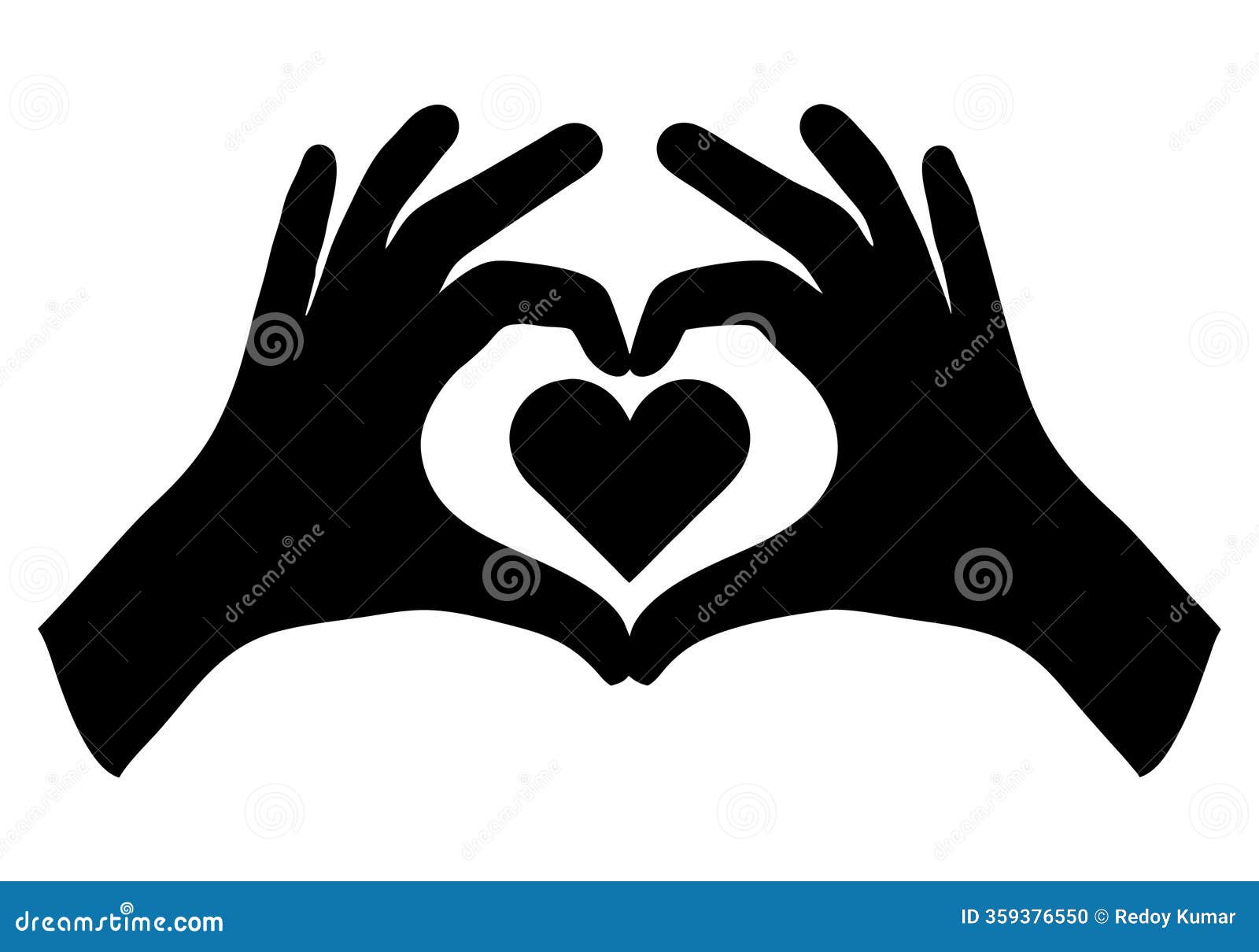 Hands Forming Heart Shape Silhouette - Love and Unity Vector Design ...