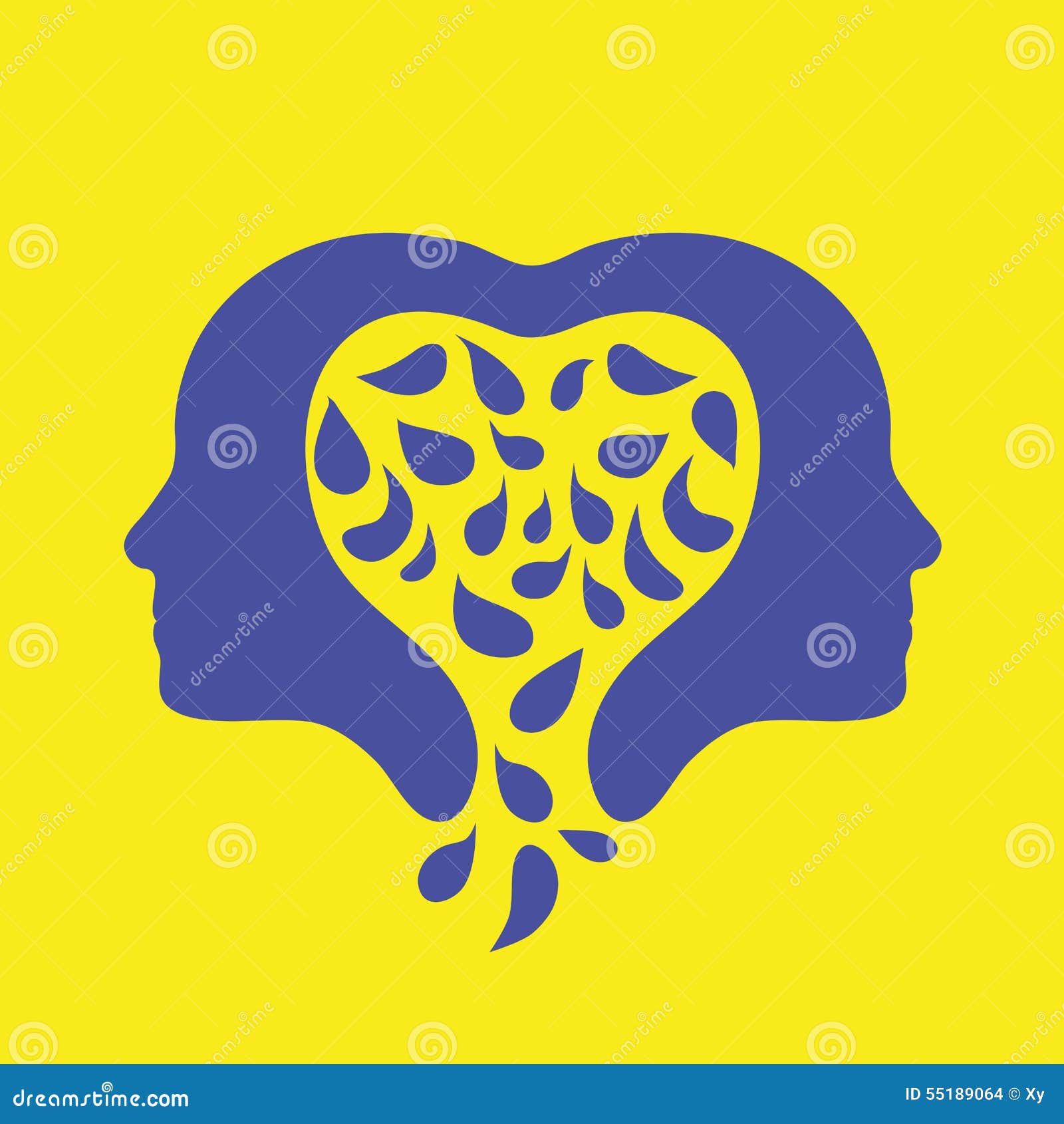Silhouette Of Two Heads Vector Illustration | CartoonDealer.com #55189064