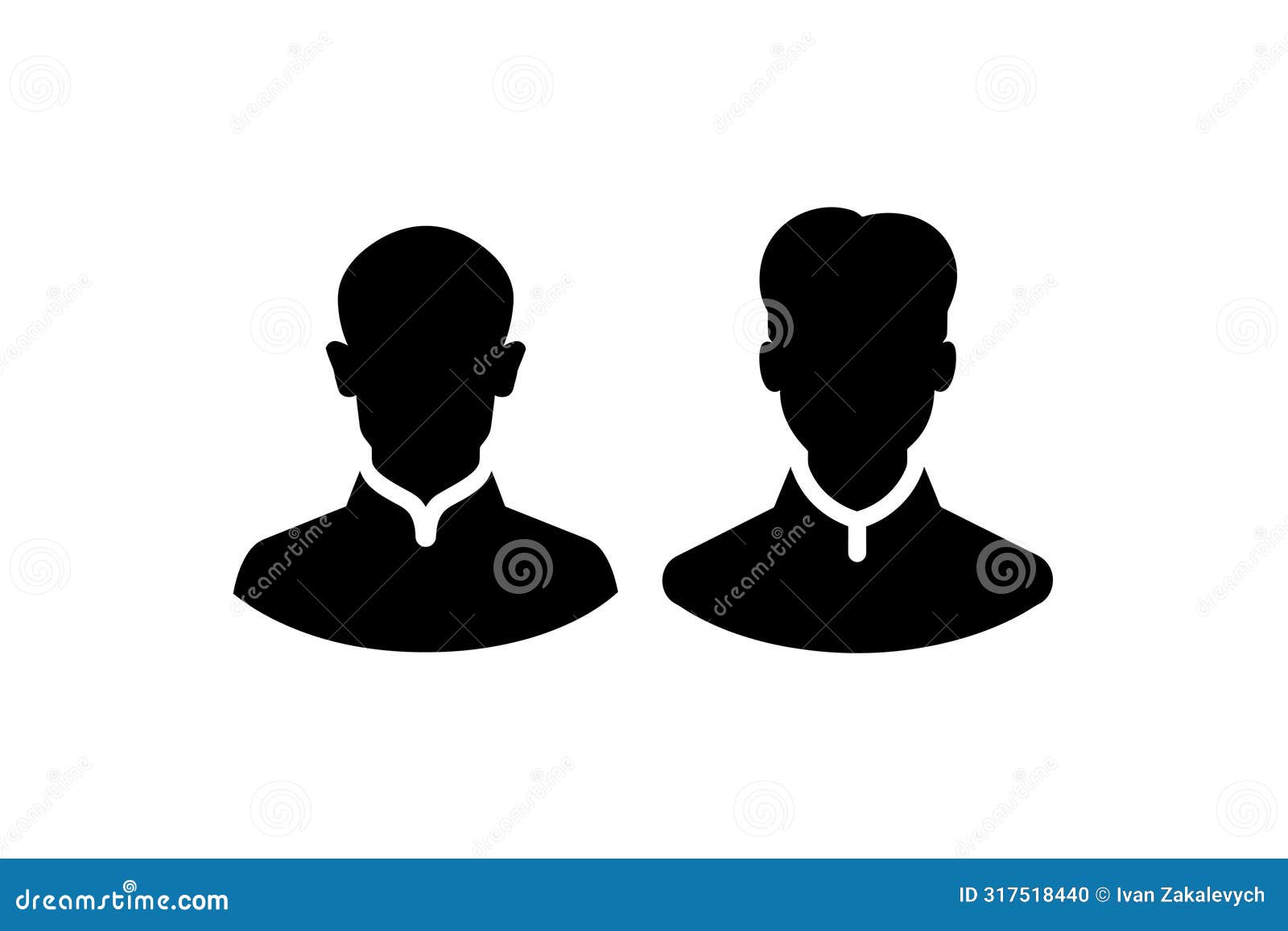 Silhouette of Two Male Profiles. Vector Illustration Design Stock ...