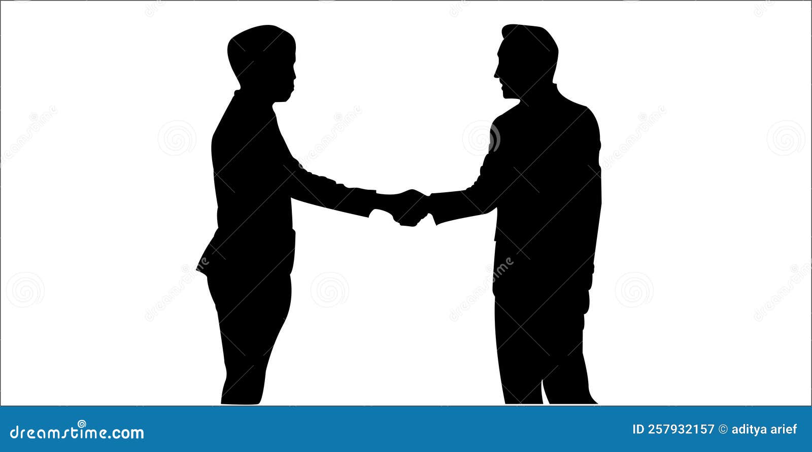 Silhouette Two Men Shaking Hands Stock Illustration - Illustration of ...