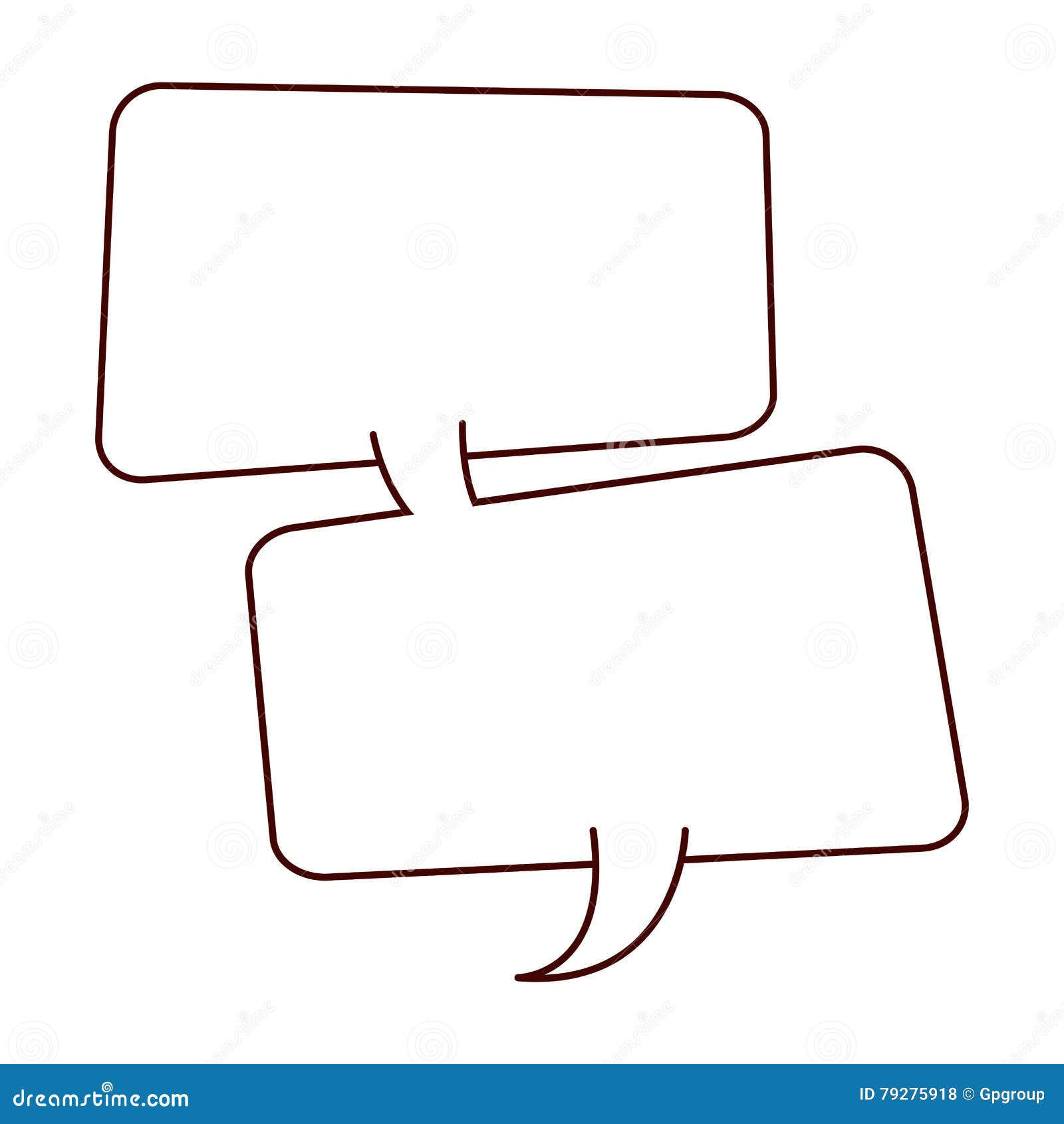 Silhouette Two Rounded Rectangle Callout Stock Vector - Illustration of ...