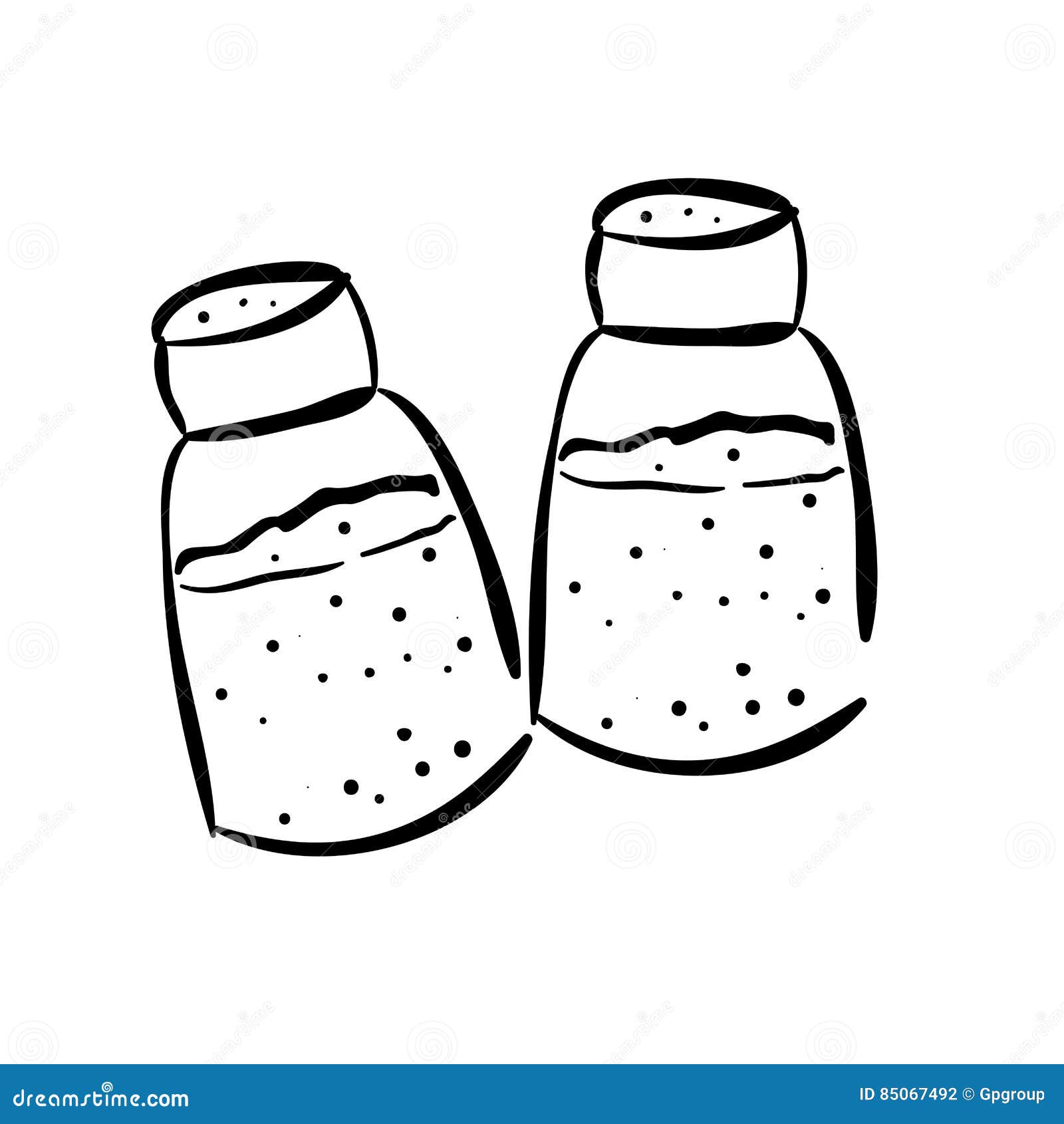 Silhouette Two Salt Shaker Icon Flat Stock Vector - Illustration of ...