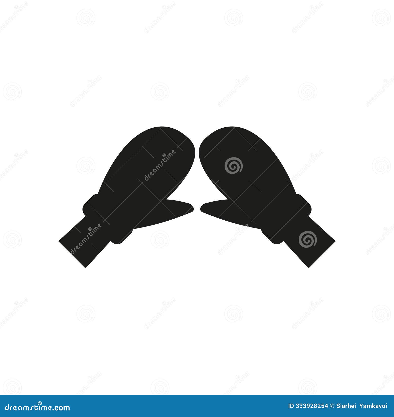 Silhouette of Two Winter Mittens with Hands. Vector Icon. Stock Vector ...