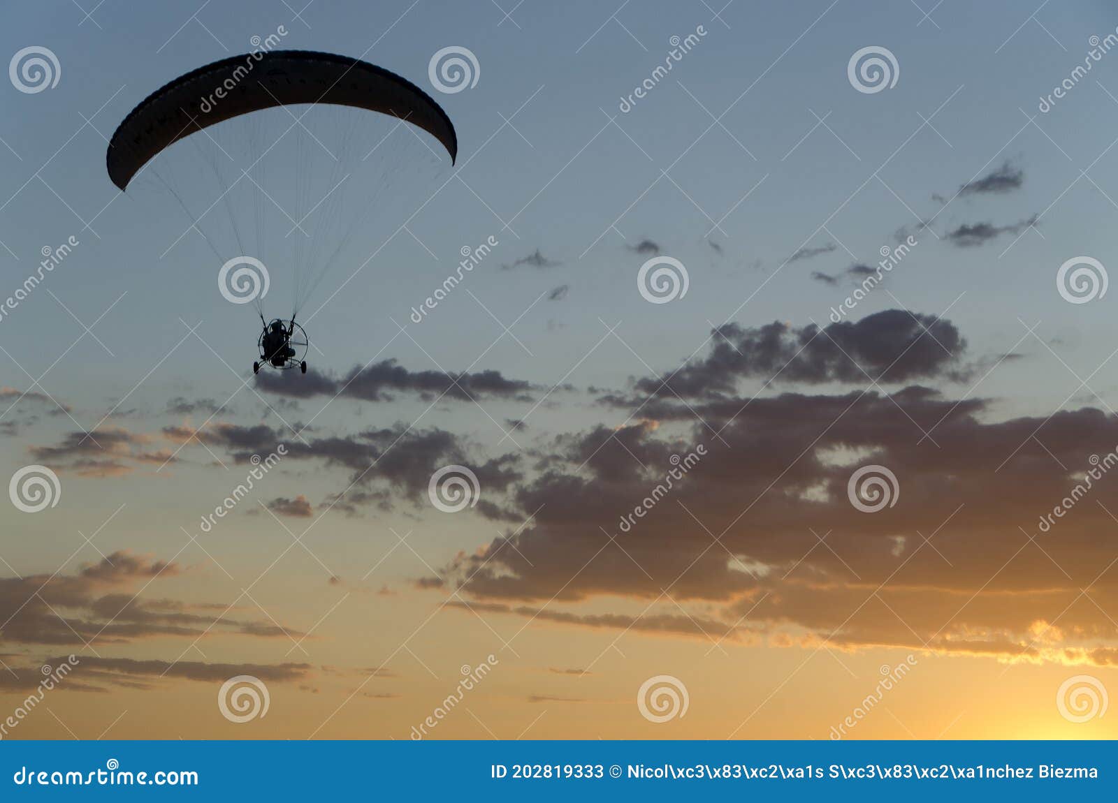 Ultralight Flying at Sunset Stock Image - Image of aviation, flying ...