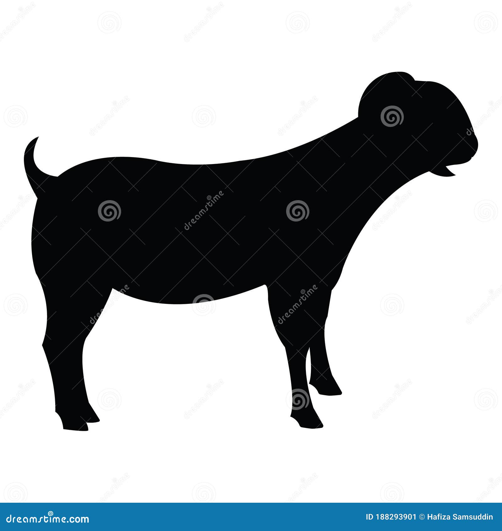 Urial Silhouette Vector Illustration In White Background ...