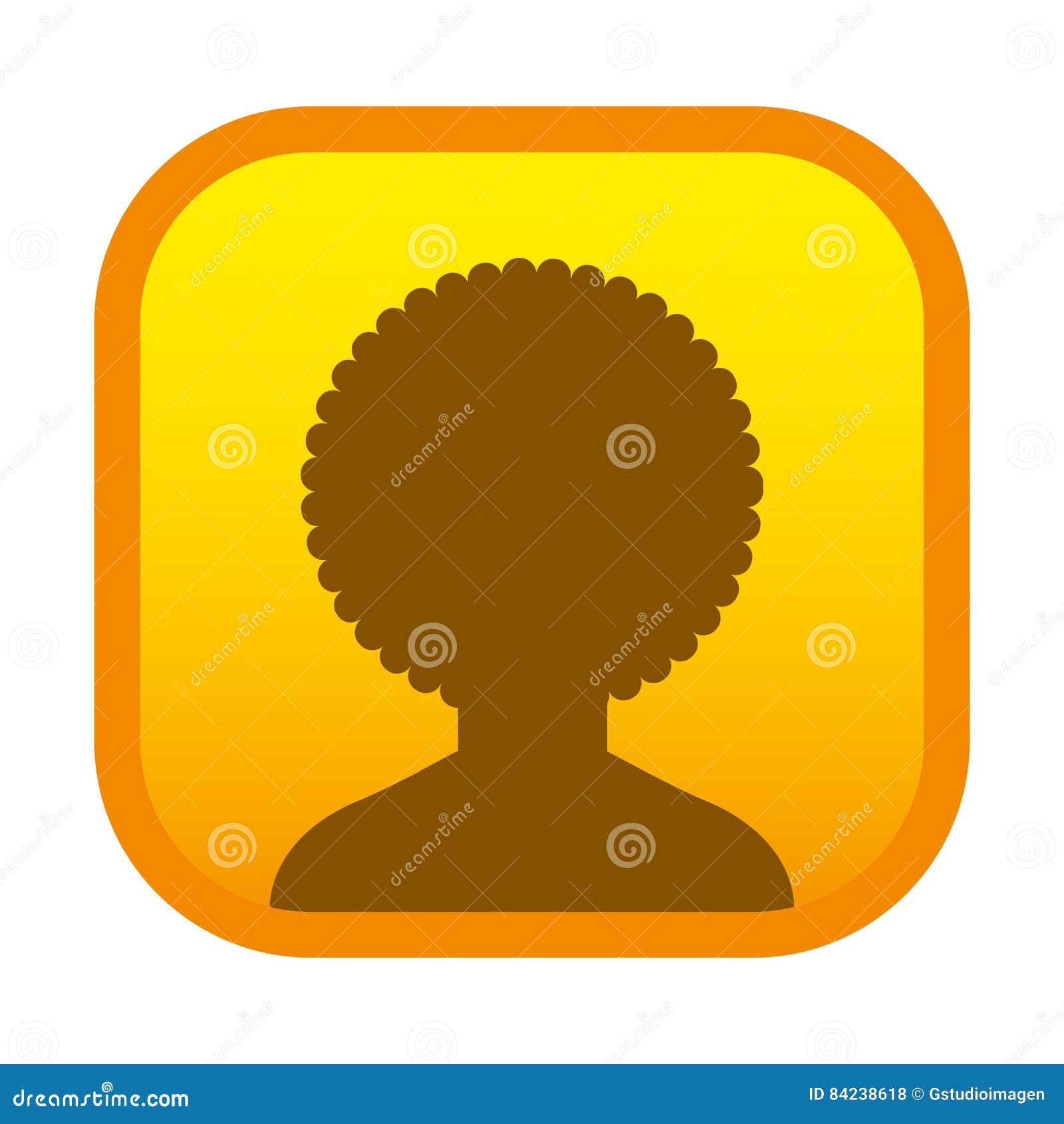 Silhouette User Avatar Square Button Stock Illustration - Illustration ...