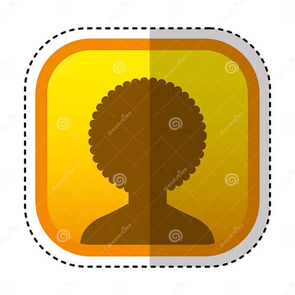 Silhouette User Avatar Square Button Stock Illustration - Illustration ...