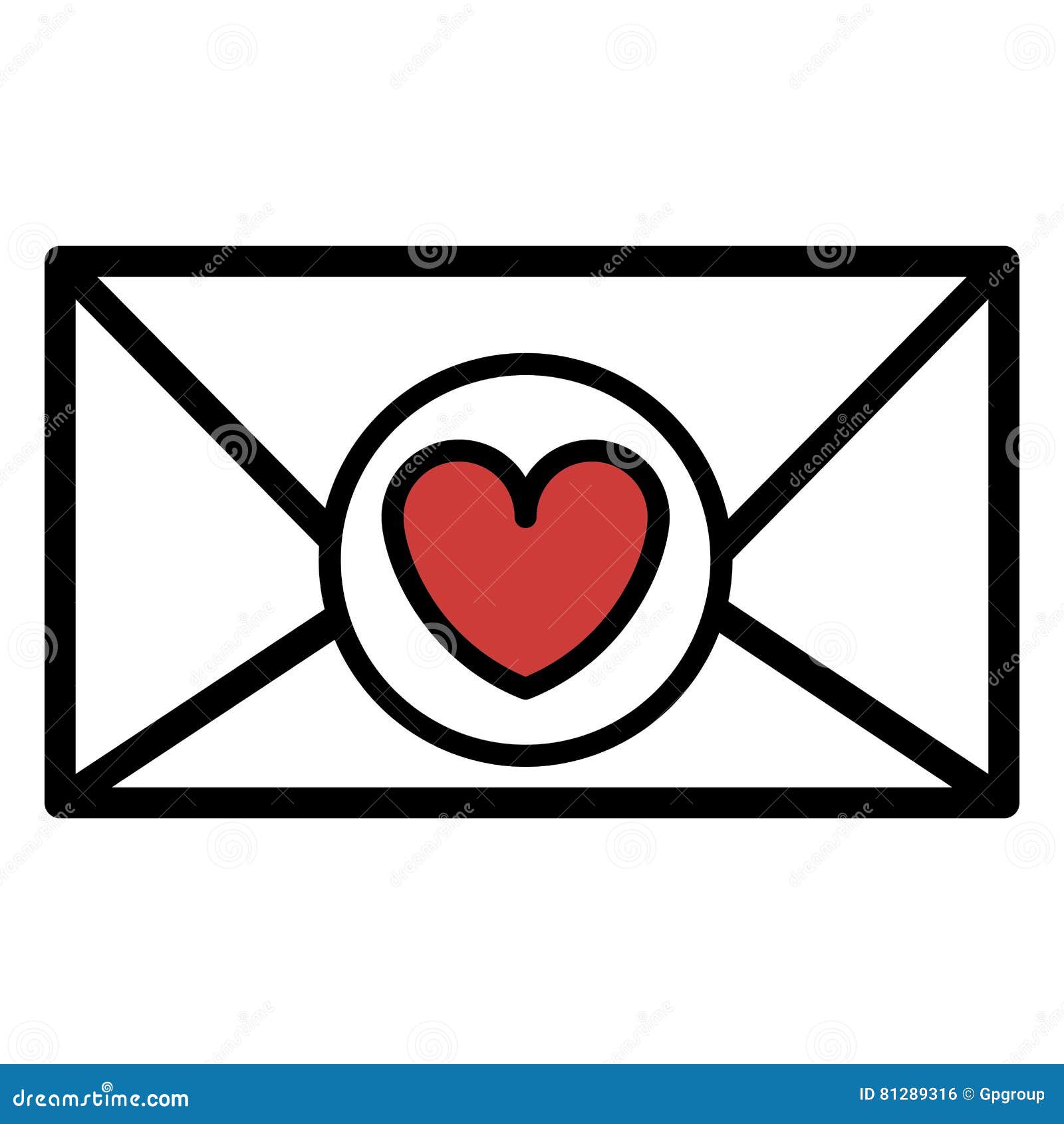 Silhouette Valentine Romantic Envelopes with Heart Draw Stock ...