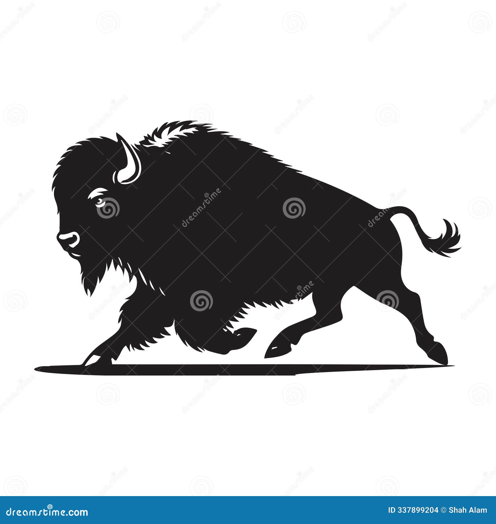 Silhouette Vector Bison Artwork Stock Illustration - Illustration of ...