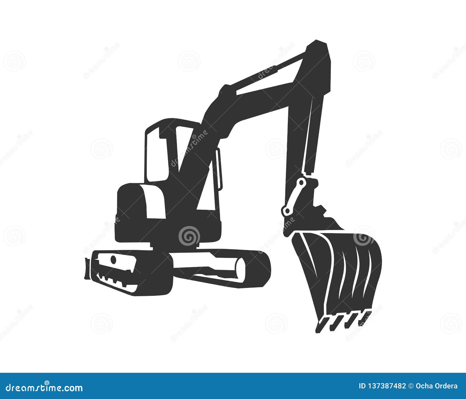 Backhoe Clipart Black And White