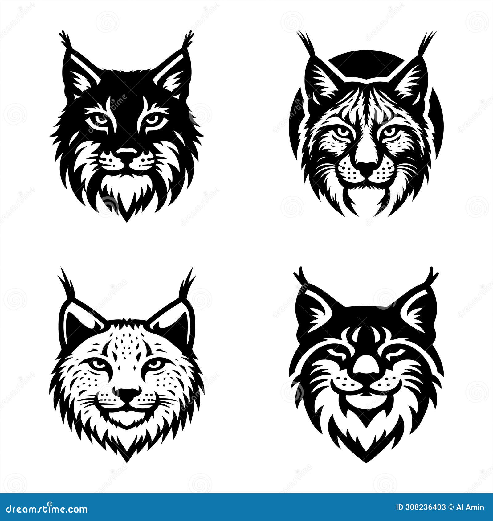 Silhouette Vector Design of a Eurasian Lynx Icon Stock Vector ...