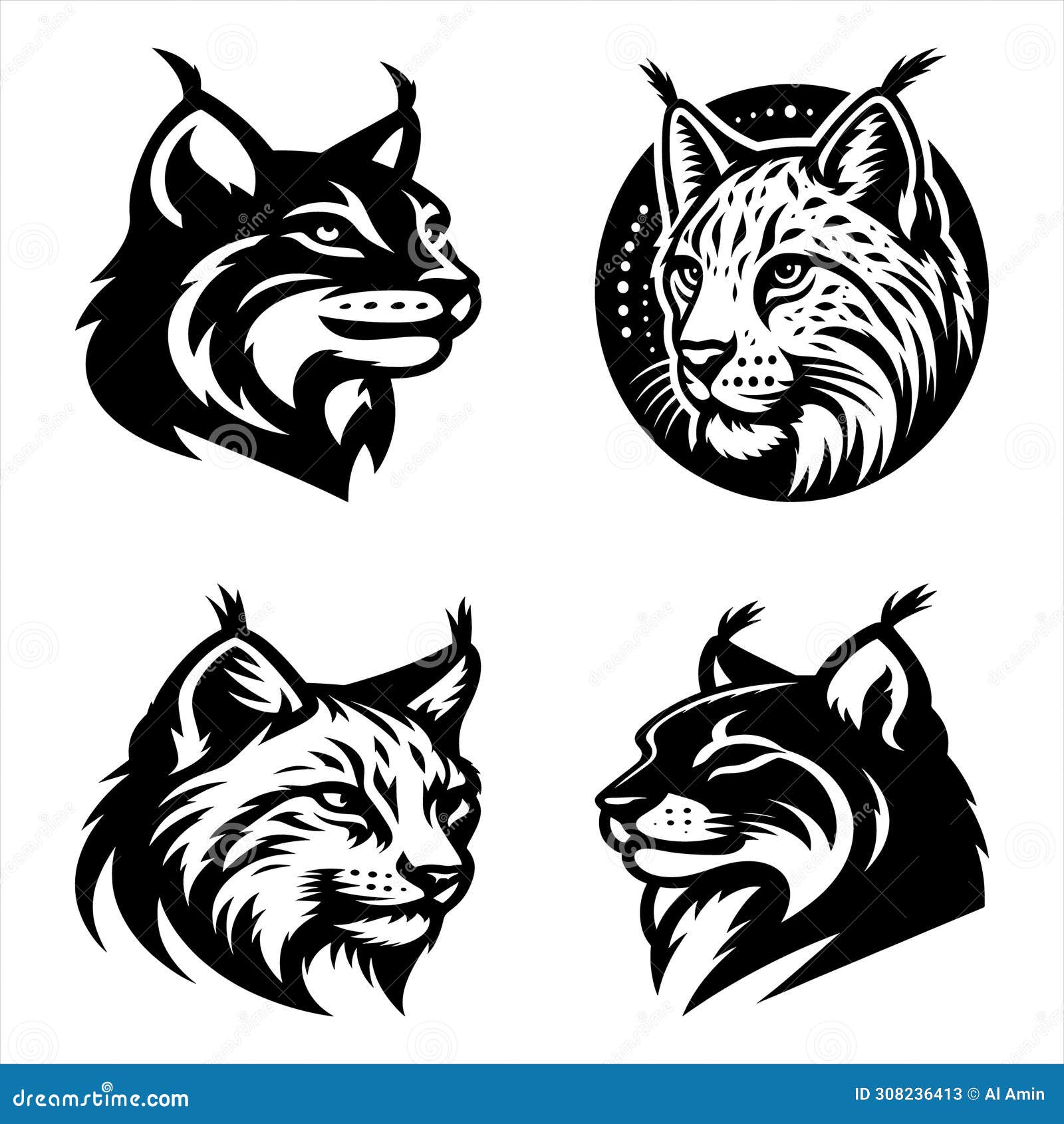Silhouette Vector Design of a Eurasian Lynx Icon Stock Vector ...