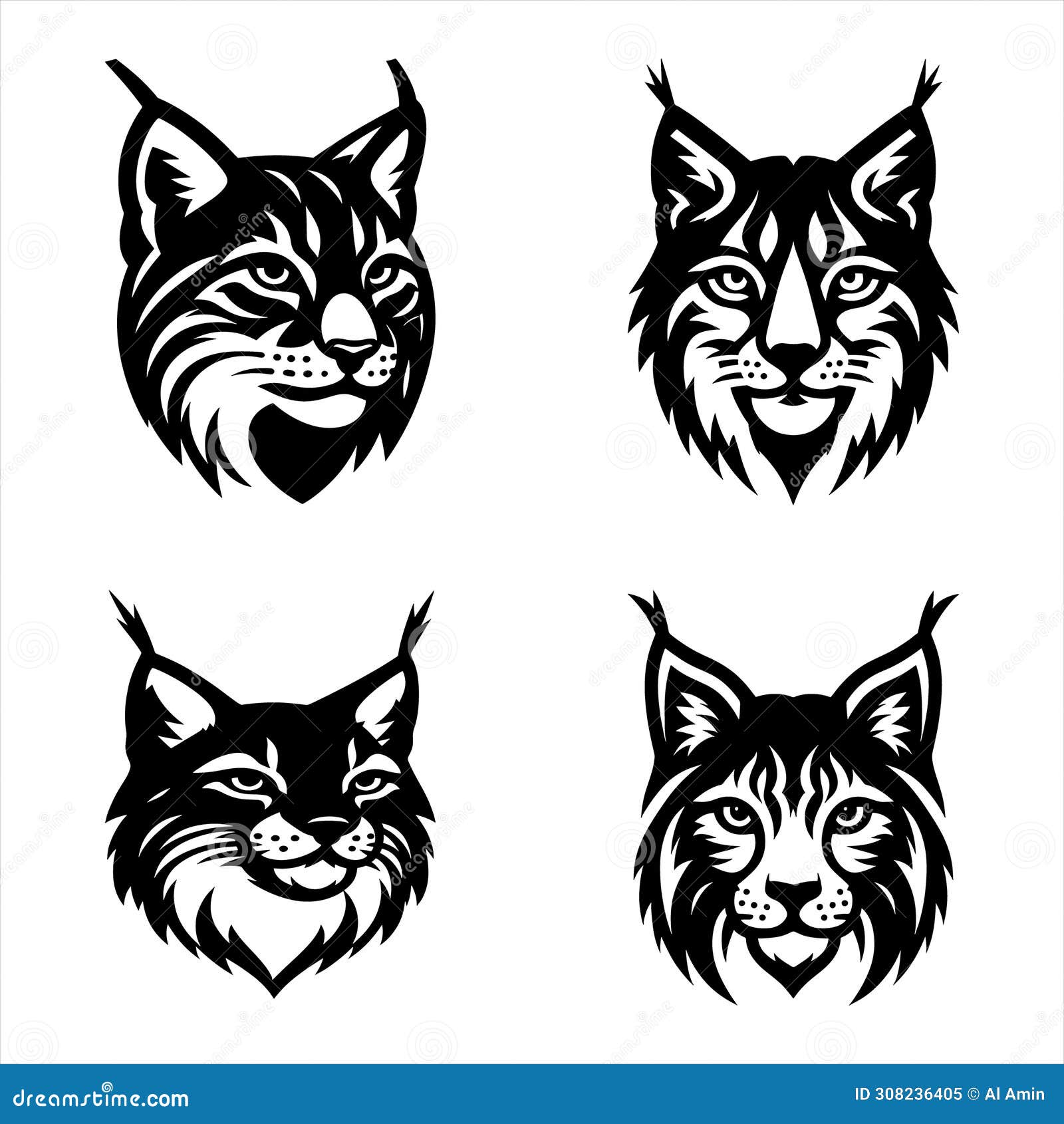 Silhouette Vector Design of a Eurasian Lynx Icon Stock Vector ...