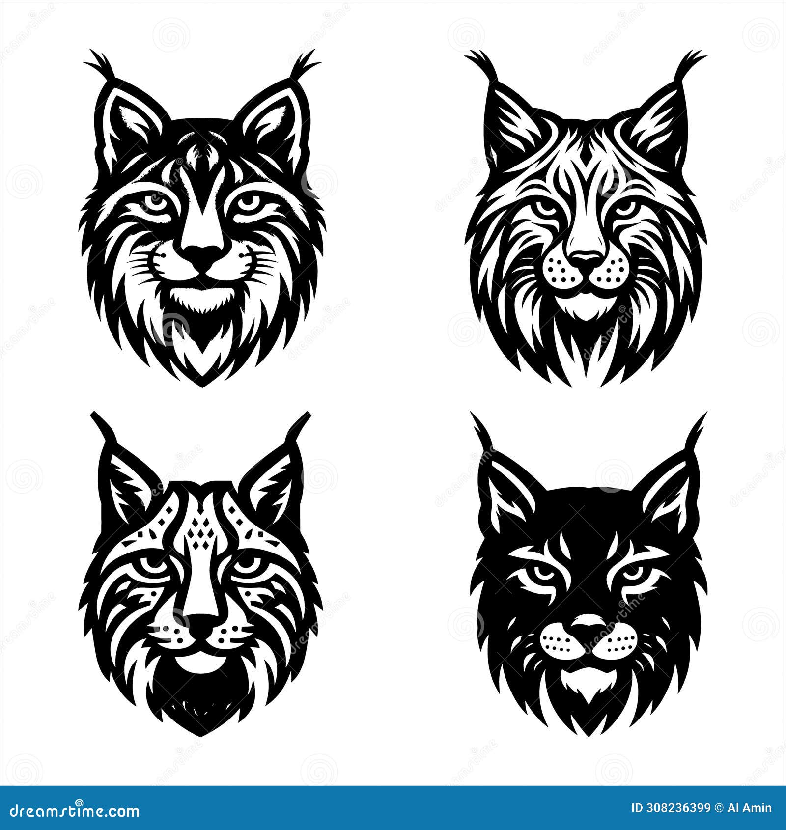 Silhouette Vector Design of a Eurasian Lynx Icon Stock Vector ...