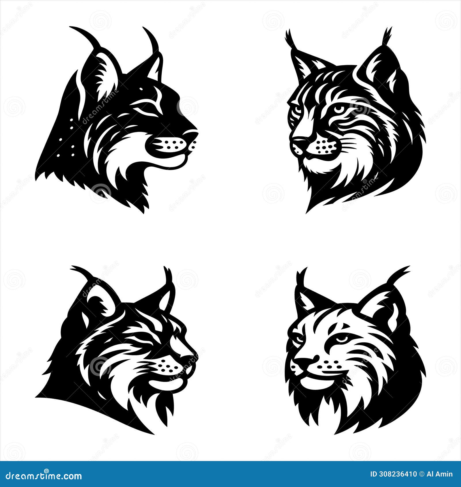 Silhouette Vector Design of a Eurasian Lynx Icon Stock Vector ...