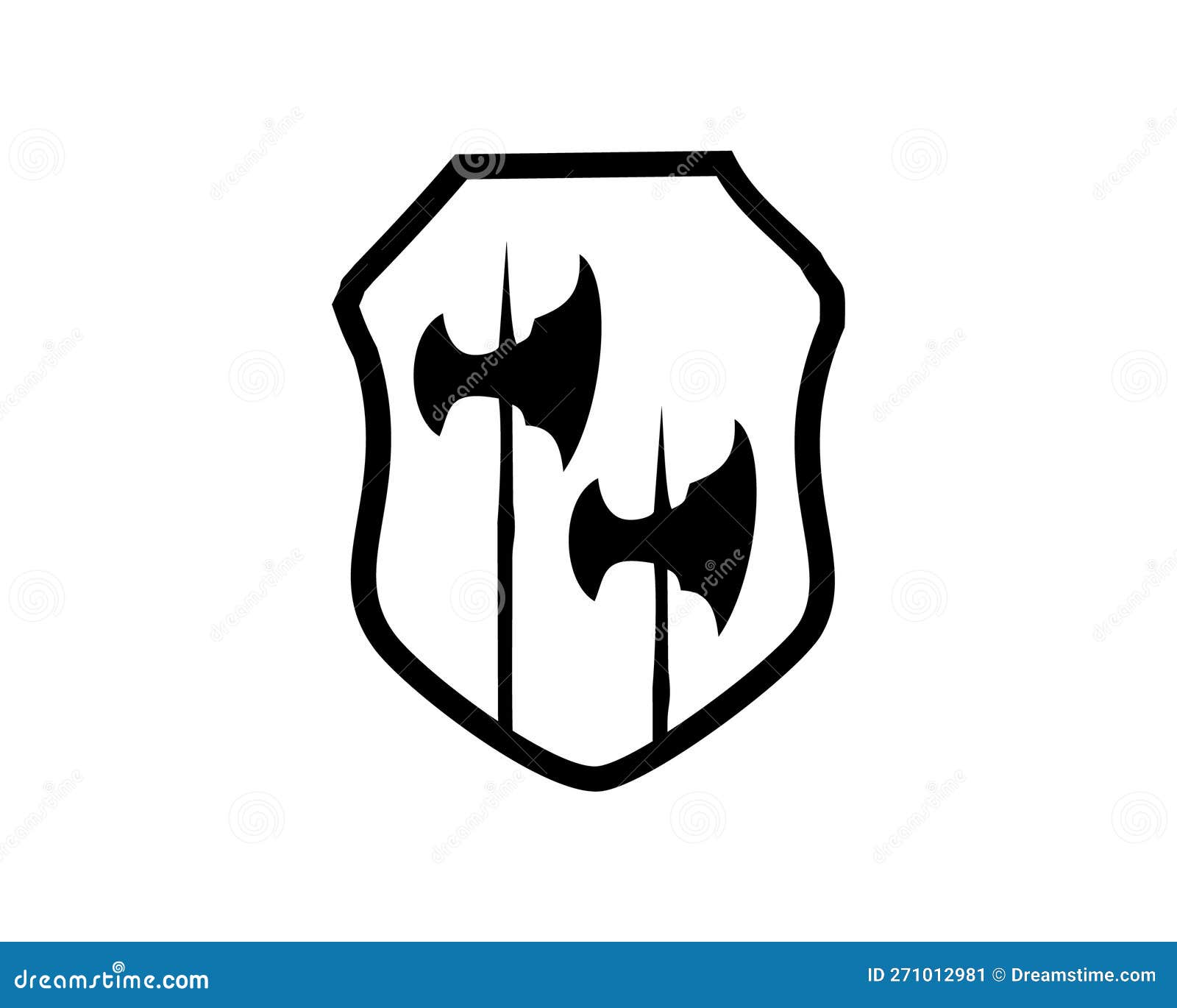Silhouette Vector Design of Two Axes and Shield. Stock Vector ...