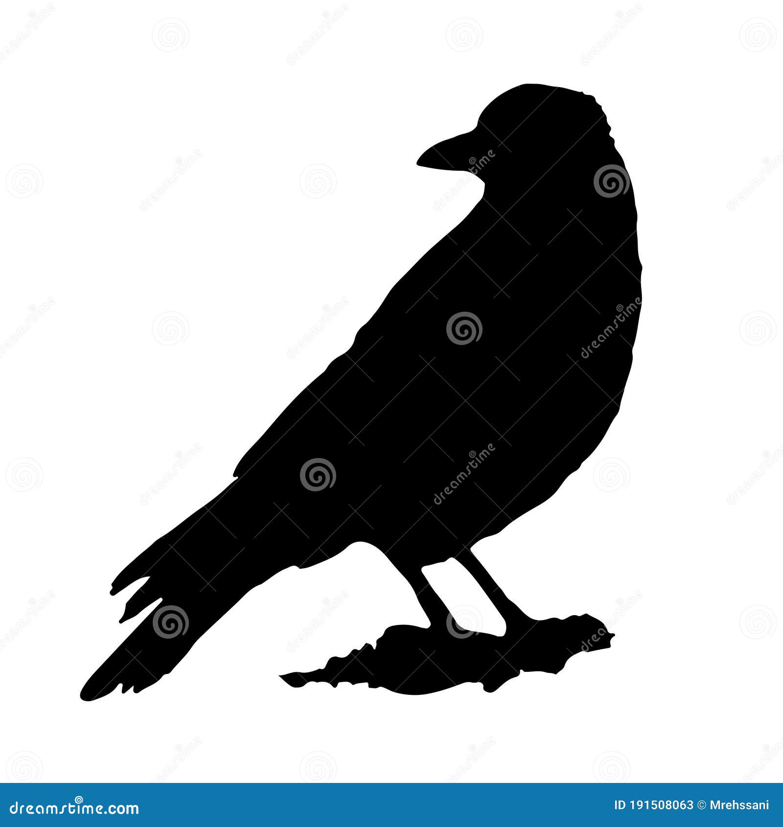The Crow Silhouette Vector Illustration In White Background ...