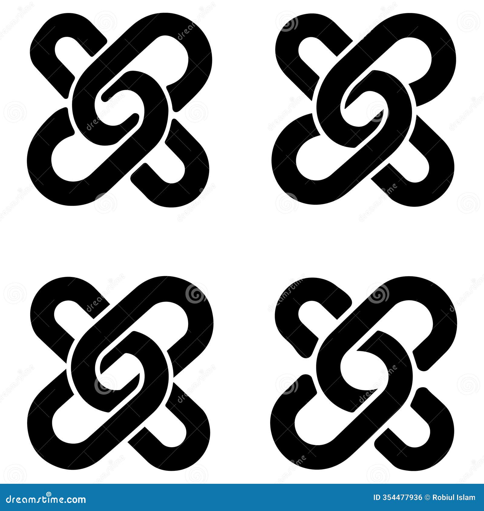 Silhouette Vector of Link Icon on a White Background. Stock ...