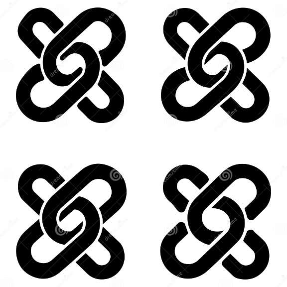 Silhouette Vector of Link Icon on a White Background. Stock ...