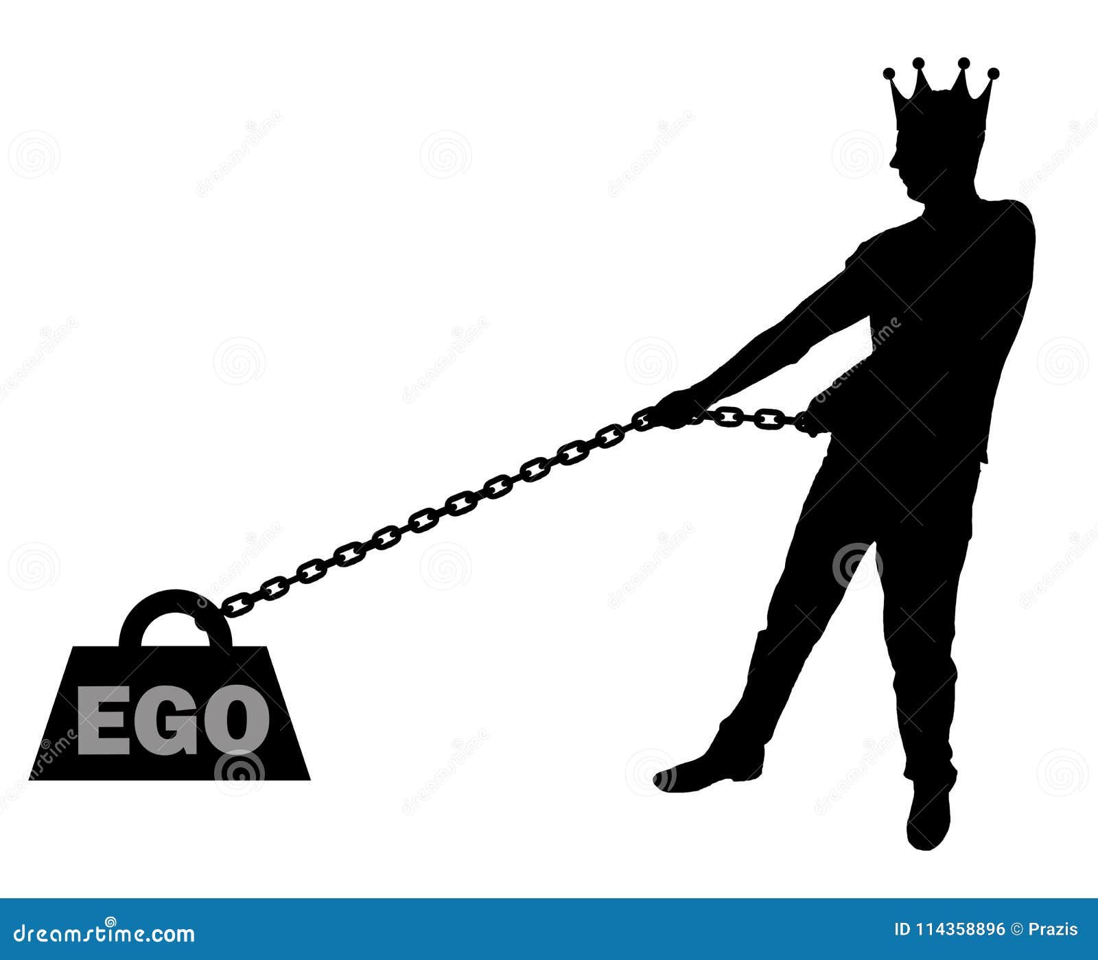 Silhouette Vector of a Selfish Man with a Crown on His Head Draws a ...