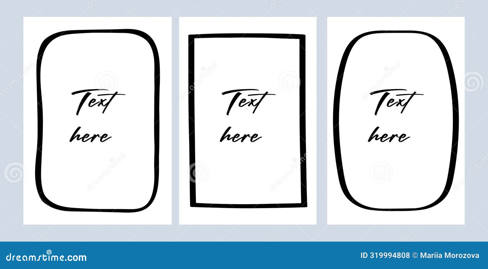 Silhouette of Vertical Border Frames. Set of Simple Elegant Borders ...