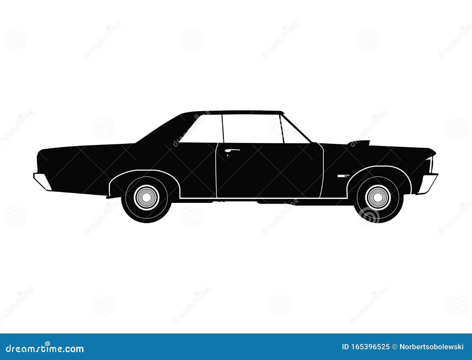 Silhouette of a Vintage Car. Stock Vector - Illustration of body, model ...