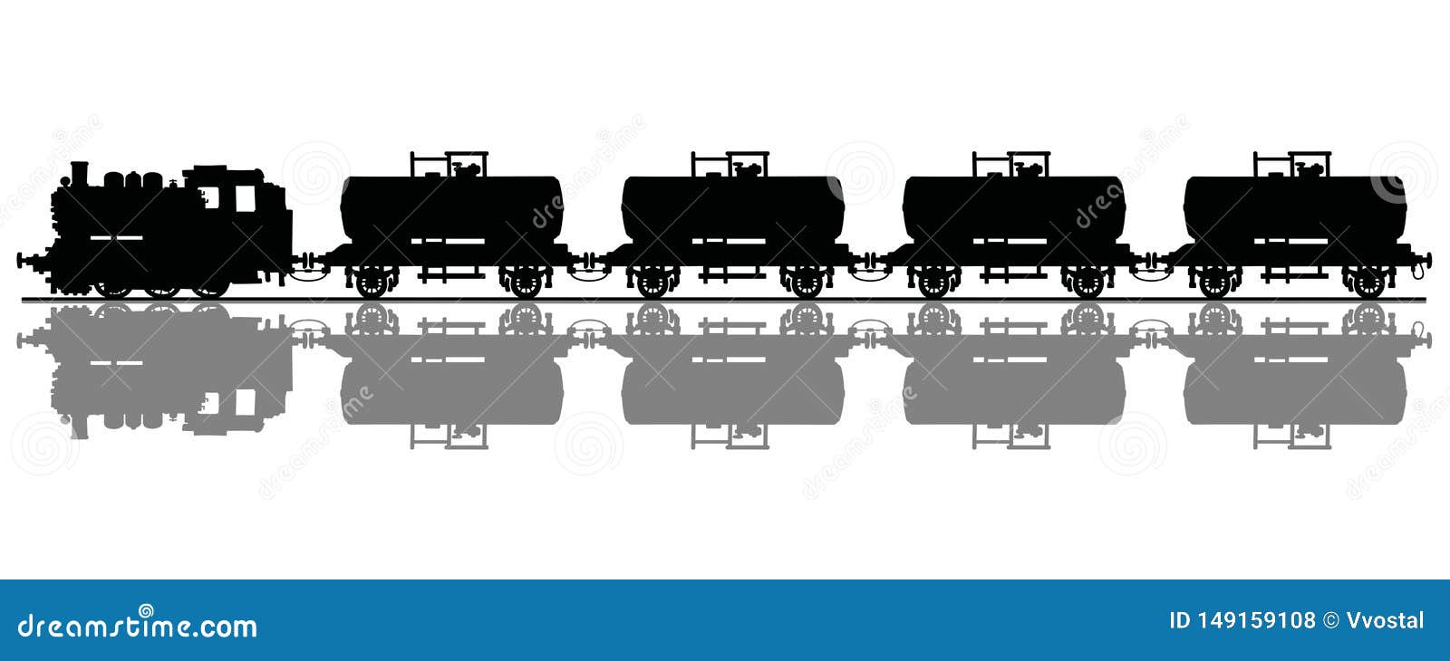The Vintage Tank Engine Steam Locomotive Vector Illustration ...
