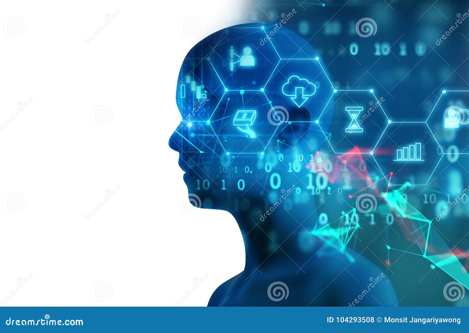 Virtual Human Hand 3dillustration On Business And Learning Technology ...