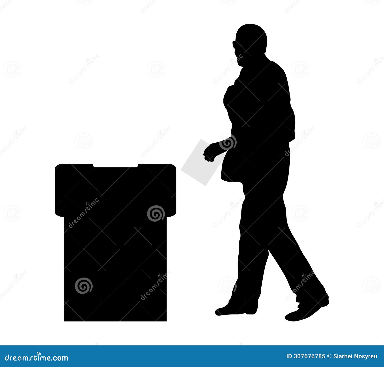 Silhouette of Voting Man, Election. Vector Illustration Stock ...